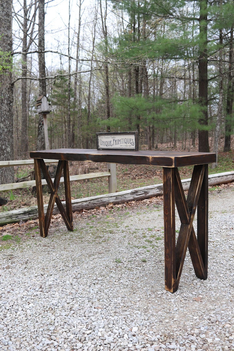 RUSTIC BAR TABLE Sofa Console X-End Large Long Tall Entryway | Etsy