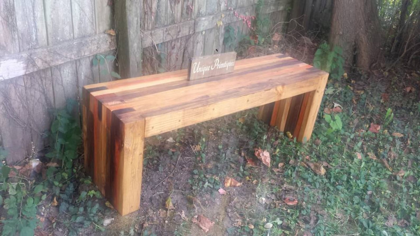 Reclaimed Rustic Wood Bench by Unique Primtiques - Etsy