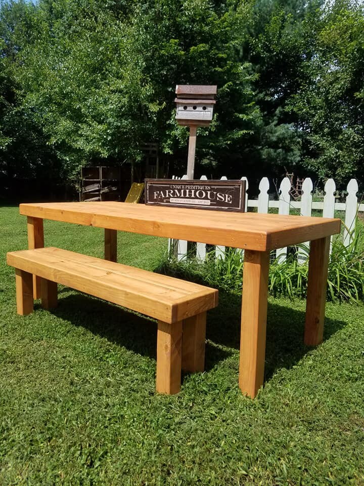 RUSTIC FARMHOUSE TABLE Kitchen Farm House Country Living Wood | Etsy