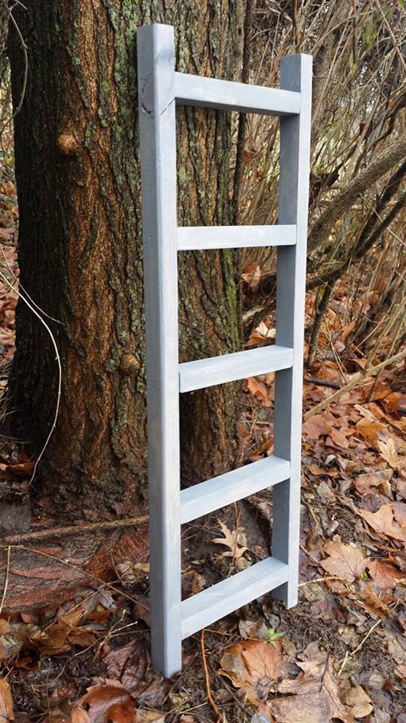 RUSTIC WOOD LADDER Primitive Gray Home Wall Decor 11 W X | Etsy