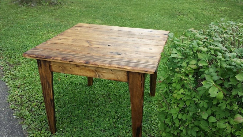 RUSTIC FARMHOUSE TABLE Cabin Cottage Distressed Primitive 48" X 48 ...