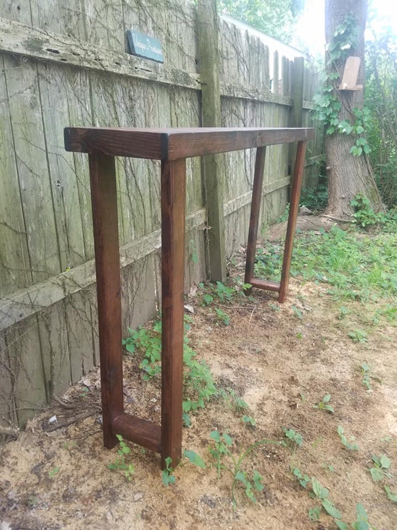 Rustic BAR TABLE Red Mahogany Long 12.75x70x43h Large | Etsy
