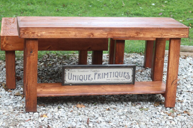FARMHOUSE COFFEE TABLE Solid Rustic Wood Custom Sizes Colors - Etsy