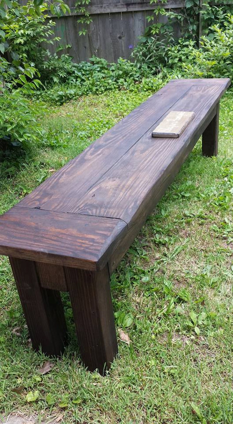 RUSTIC FARMHOUSE BENCH Cross-plank Farm House 14x77x19 Dark | Etsy