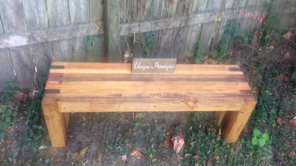 Reclaimed Rustic Wood Bench by Unique Primtiques - Etsy