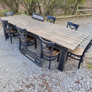 Rustic FARM TABLE 10 Ft or 12 Foot Set W/you Pick Chairs Farm House ...