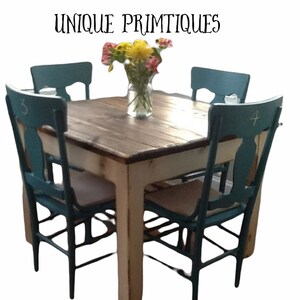 RUSTIC FARMHOUSE TABLE Small Kitchen Dining Farm House Reclaimed Wood ...