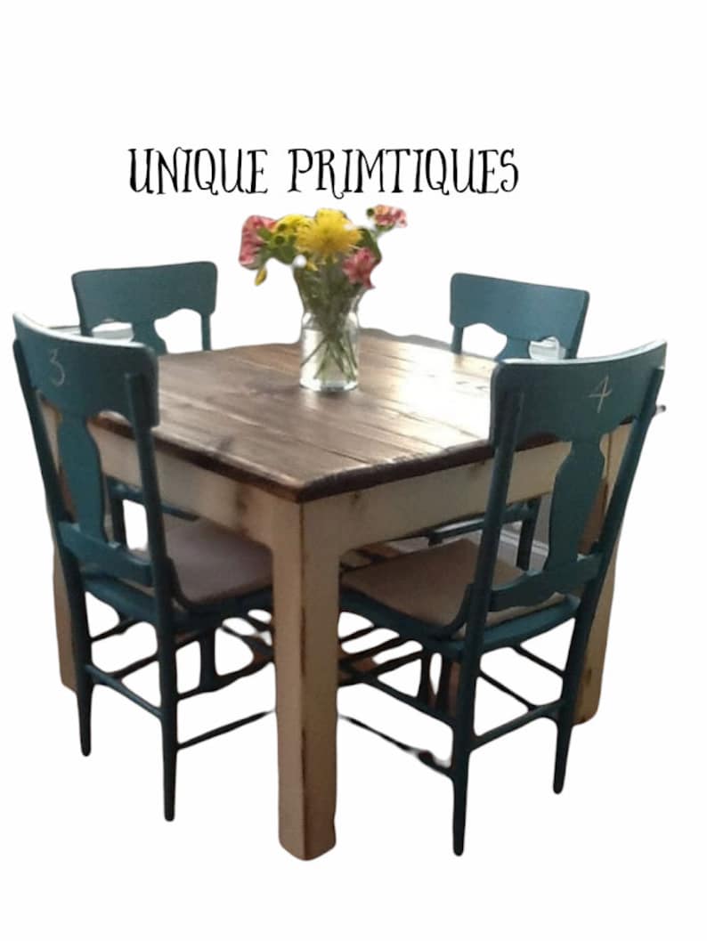 RUSTIC FARMHOUSE TABLE Small Kitchen Dining Farm House Reclaimed Wood ...