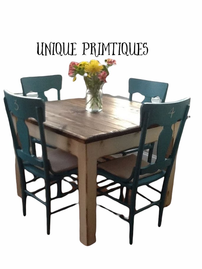 RUSTIC FARMHOUSE TABLE Small Kitchen Dining Farm House Reclaimed Wood ...