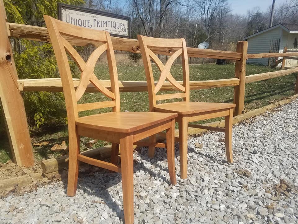 RUSTIC CHAIR Beautiful Wood Malaysian Oak Custom Colors Welcome Solid ...