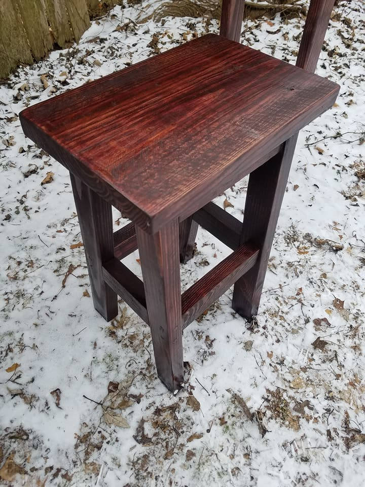 RUSTIC BAR TABLE Kitchen Sofa & Four Stool Set Large Wood | Etsy
