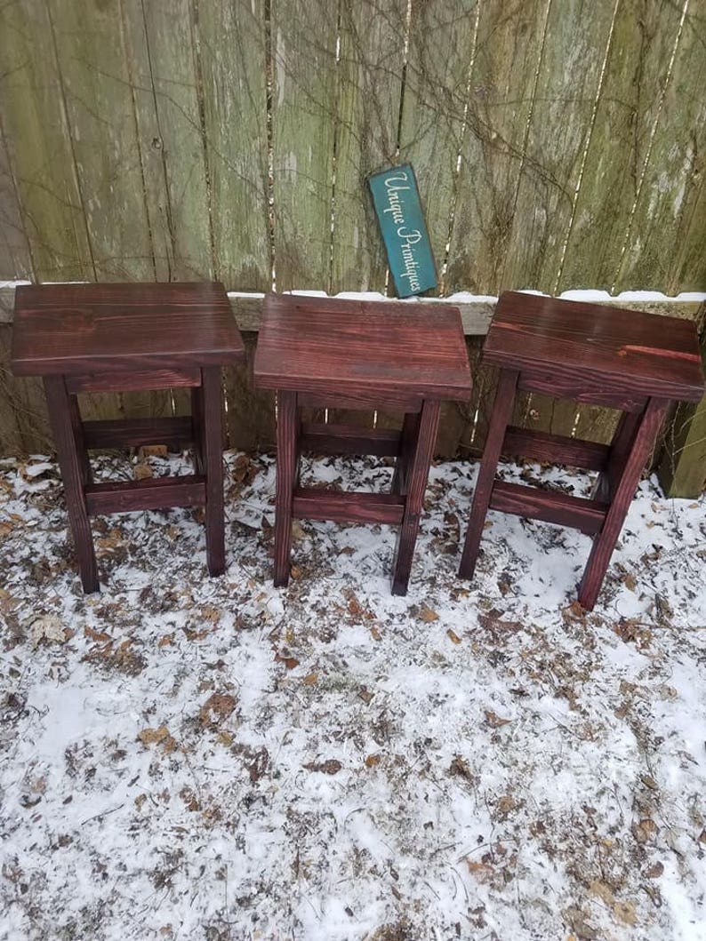 RUSTIC SOFA BAR Table Kitchen & Three Stool Set Large Wood - Etsy
