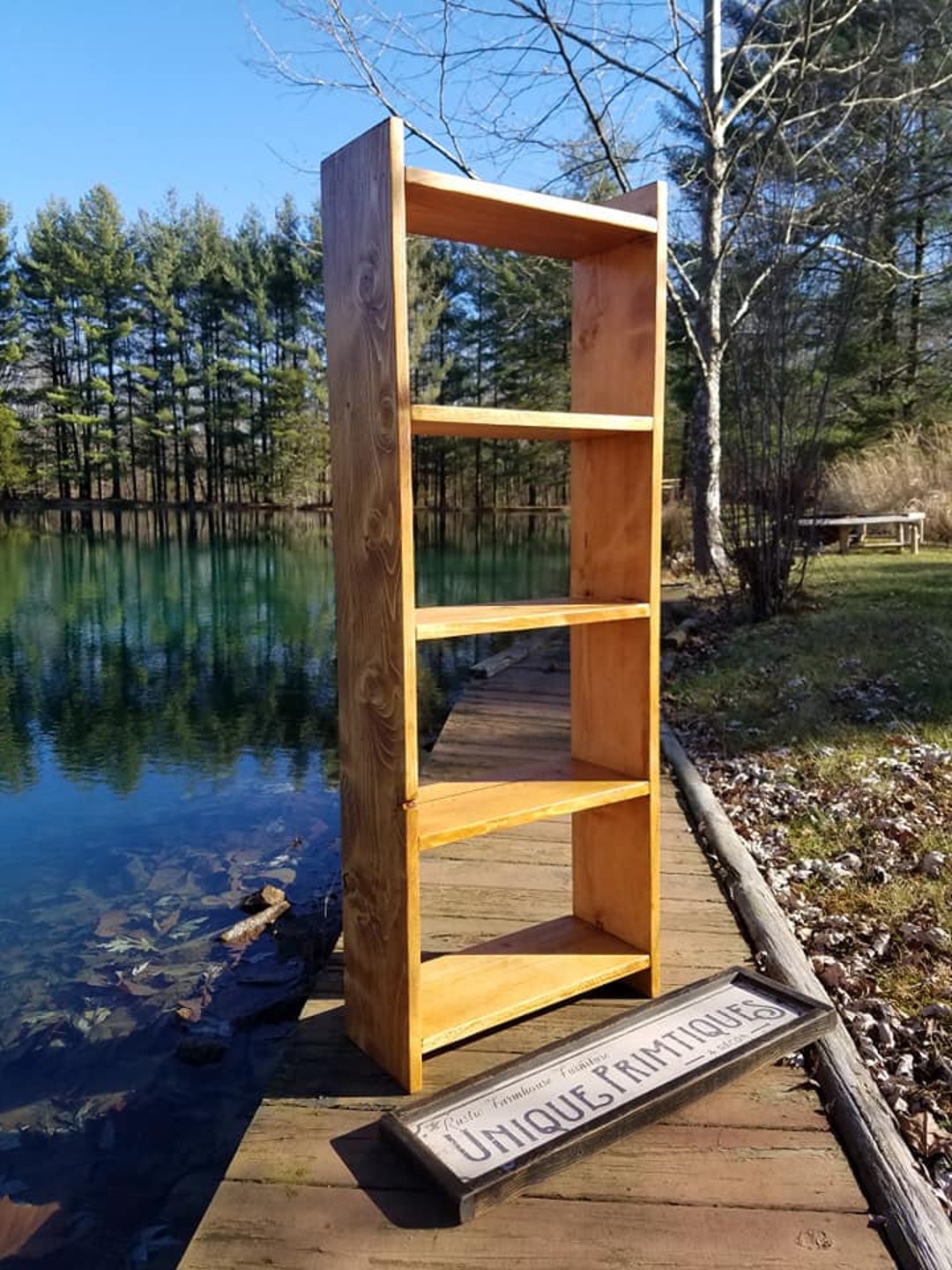 RUSTIC FARMHOUSE LADDER Bookcase Farm House Shelving Reclaimed Wood ...