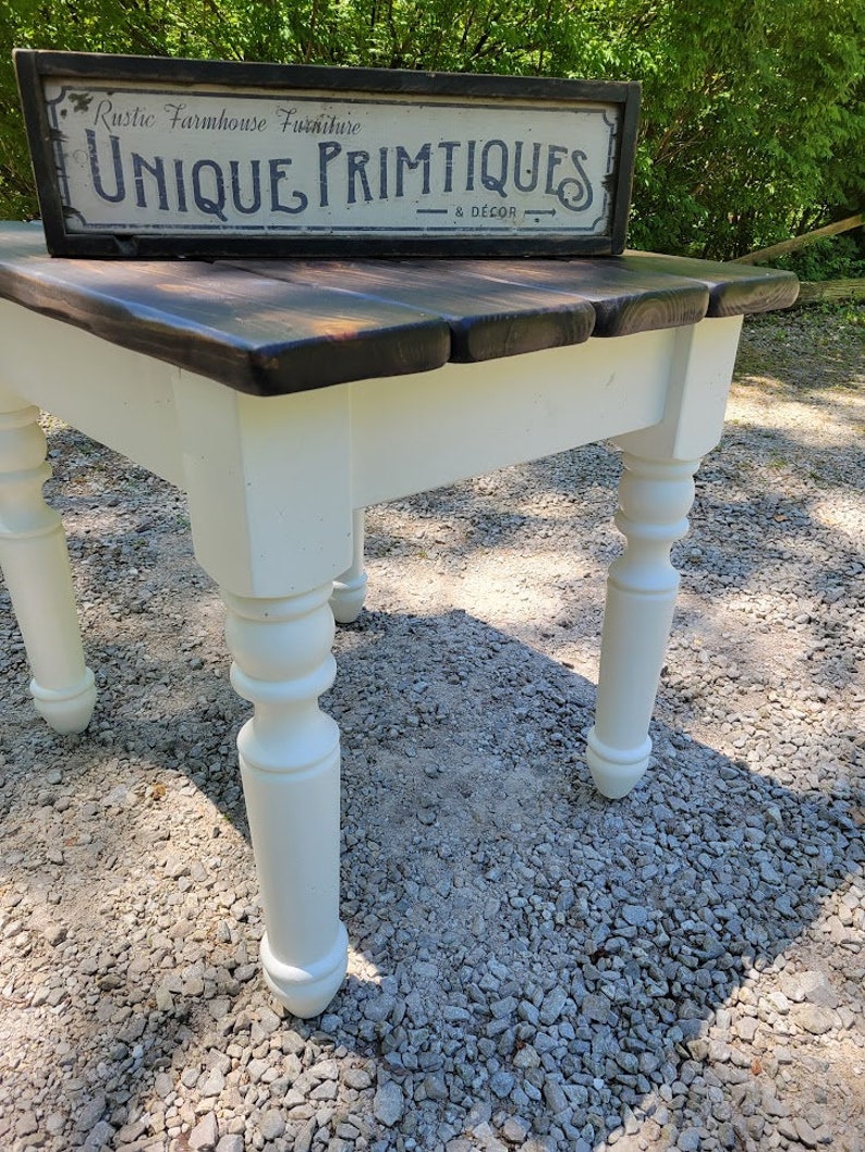 RUSTIC FARMHOUSE TABLE Turned Leg Reclaimed Wood Farm House Kitchen ...