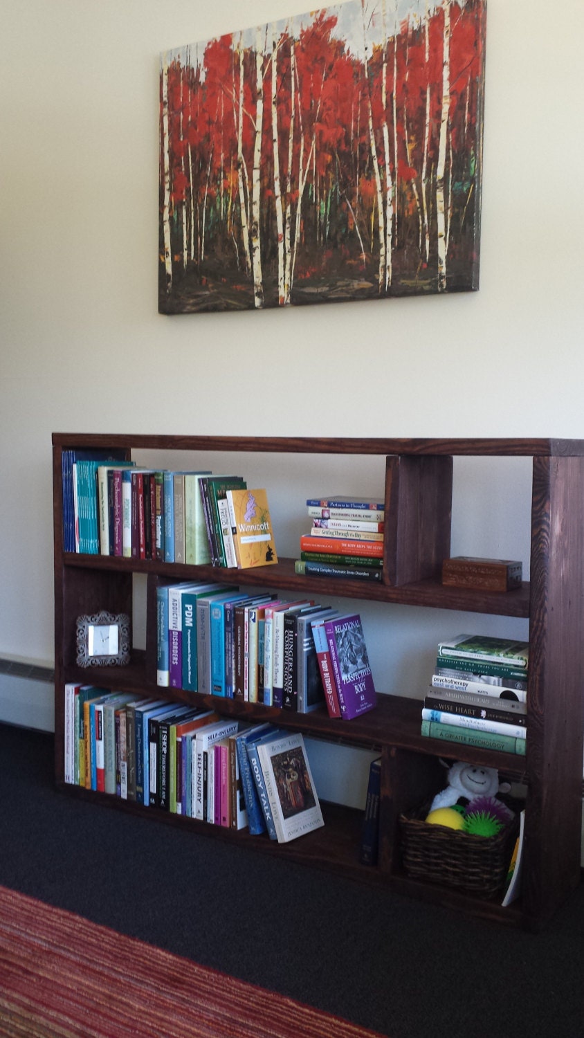 Large Rustic Solid Wood BOOKCASE Shelf Shelving Storage By | Etsy