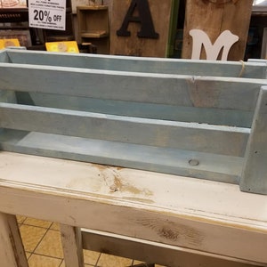 Rustic Wood CRATE Bleached Blue Hand Made Bathroom Kitchen Living Room ...