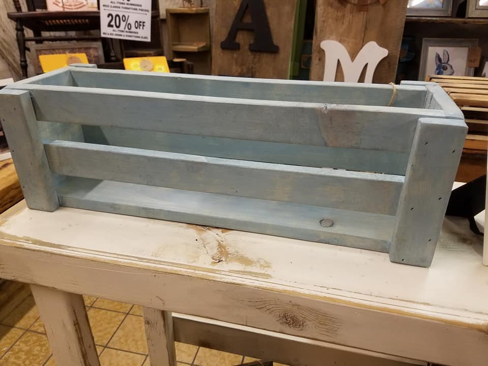 Rustic Wood CRATE Bleached Blue Hand Made Bathroom Kitchen | Etsy