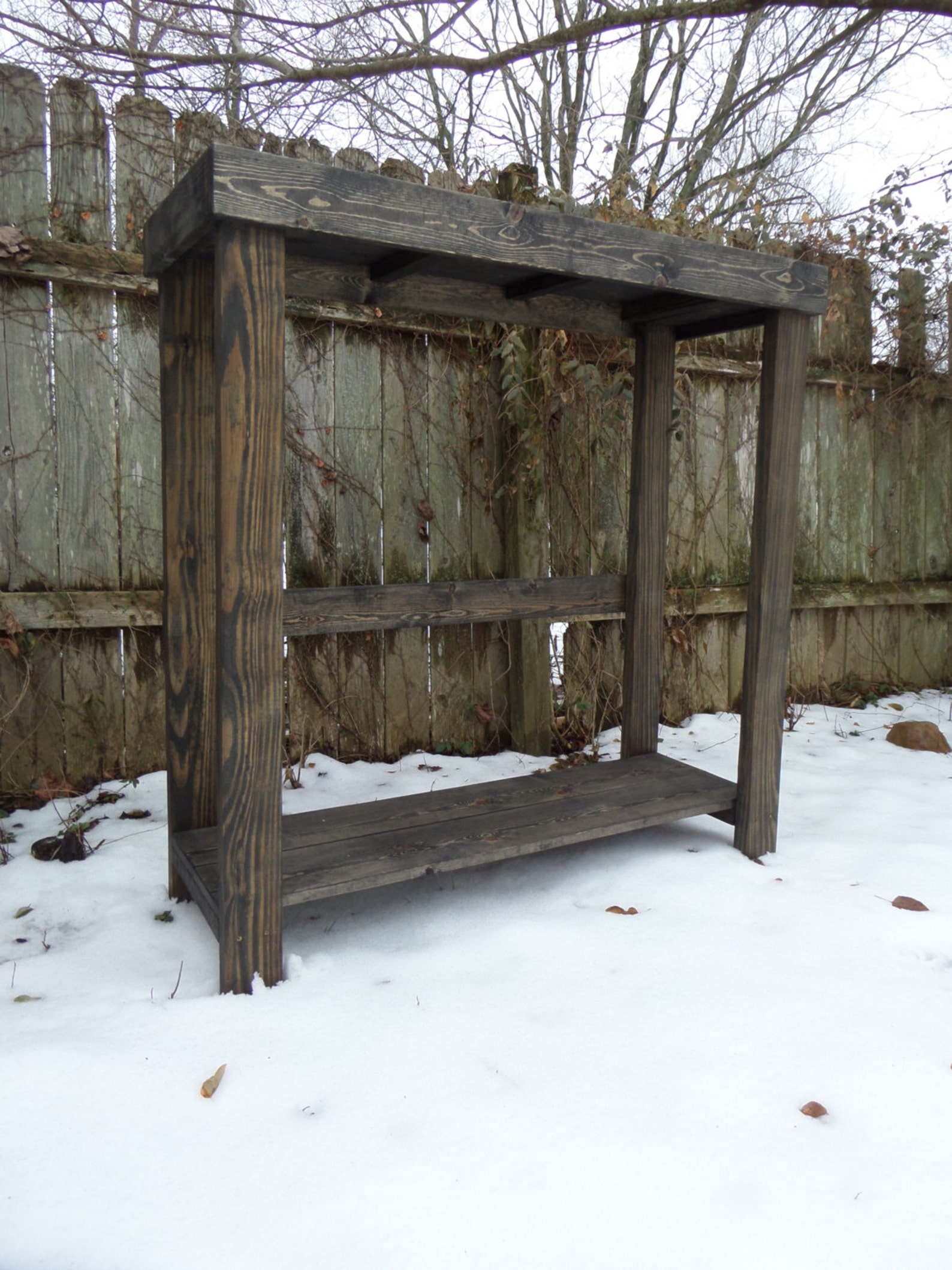Unique Primtiques Black Stained LARGE Tall 18"x48"x48" Console Table ...