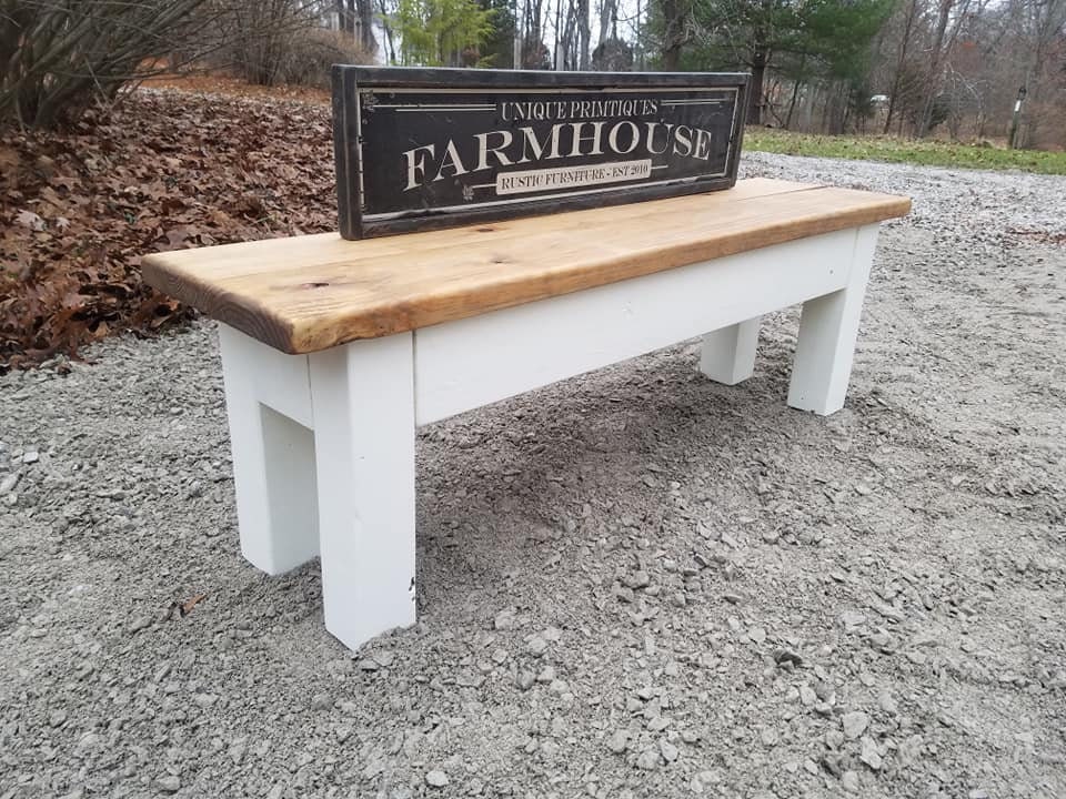 RUSTIC FARMHOUSE BENCH Farm House Indoor Outdoor Kitchen | Etsy