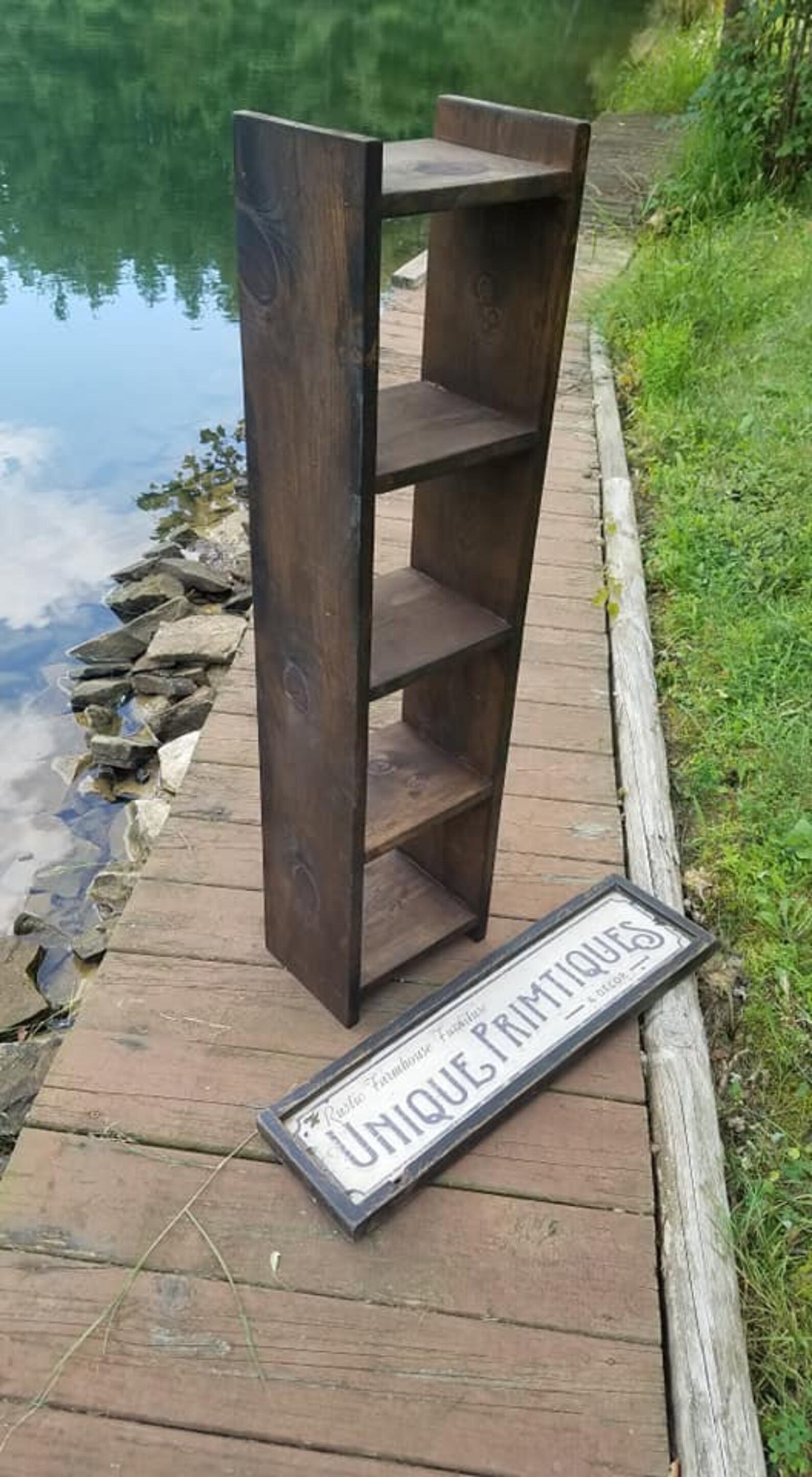 RUSTIC FARMHOUSE LADDER Bookcase Farm House Shelving Reclaimed - Etsy