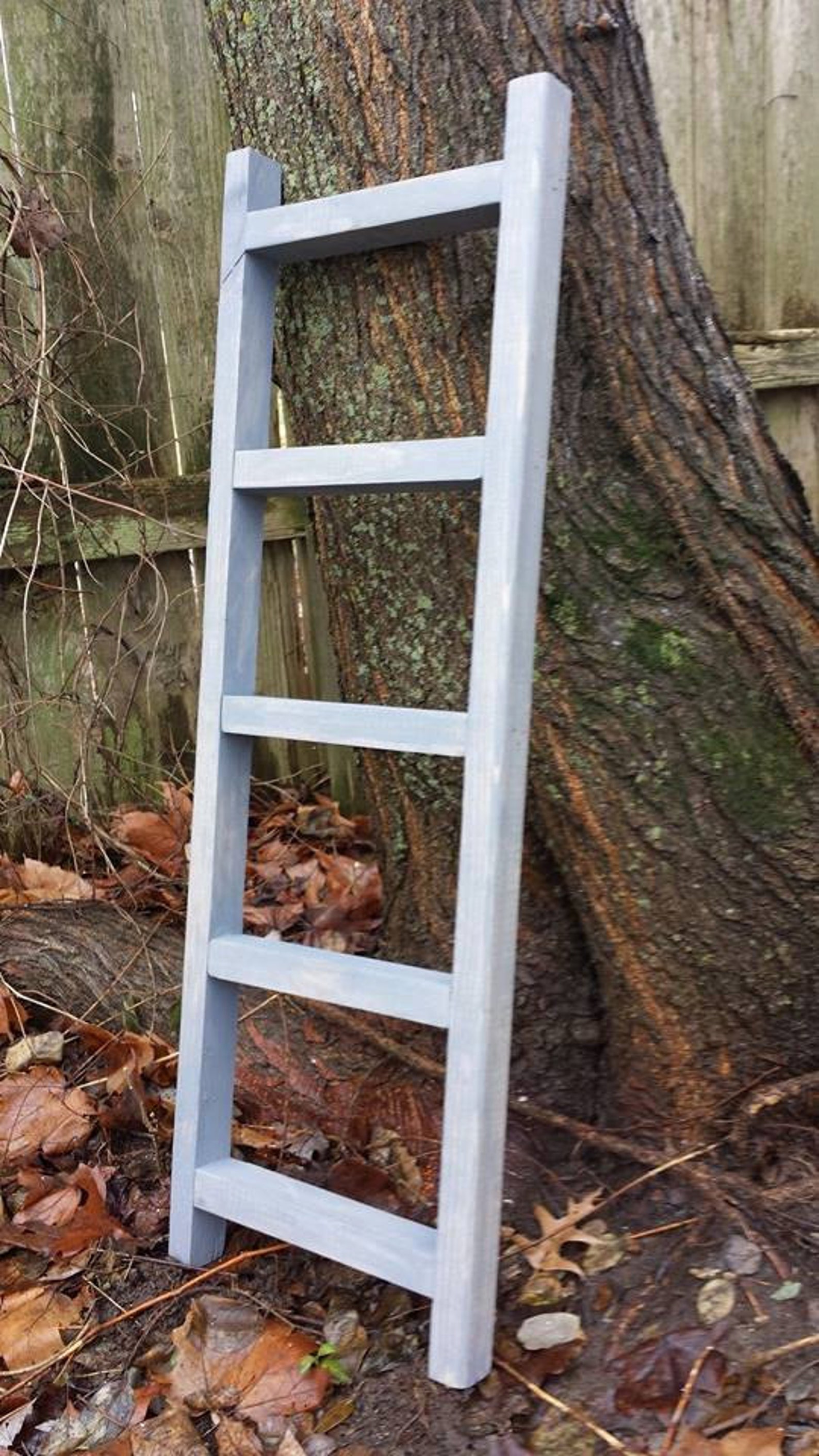 RUSTIC WOOD LADDER Primitive Gray Home Wall Decor 11 W X | Etsy