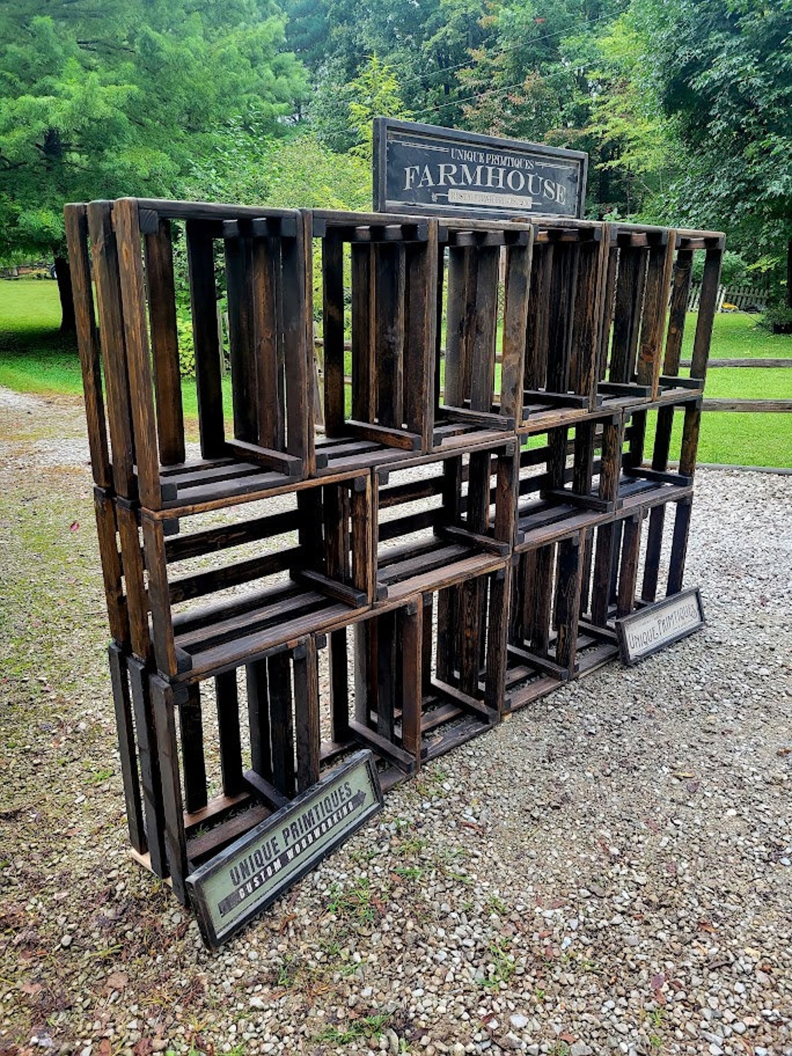 CRATES Rustic BOOKCASE Make Long Tall Narrow Wide WALL Unit - Etsy