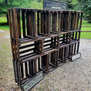 CRATES Rustic BOOKCASE Make Long Tall Narrow Wide WALL Unit Console ...