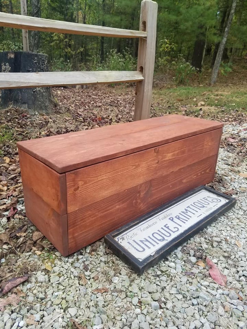 RUSTIC WOOD CHEST Crate Large Wooden Storage Trunk W/hinged - Etsy