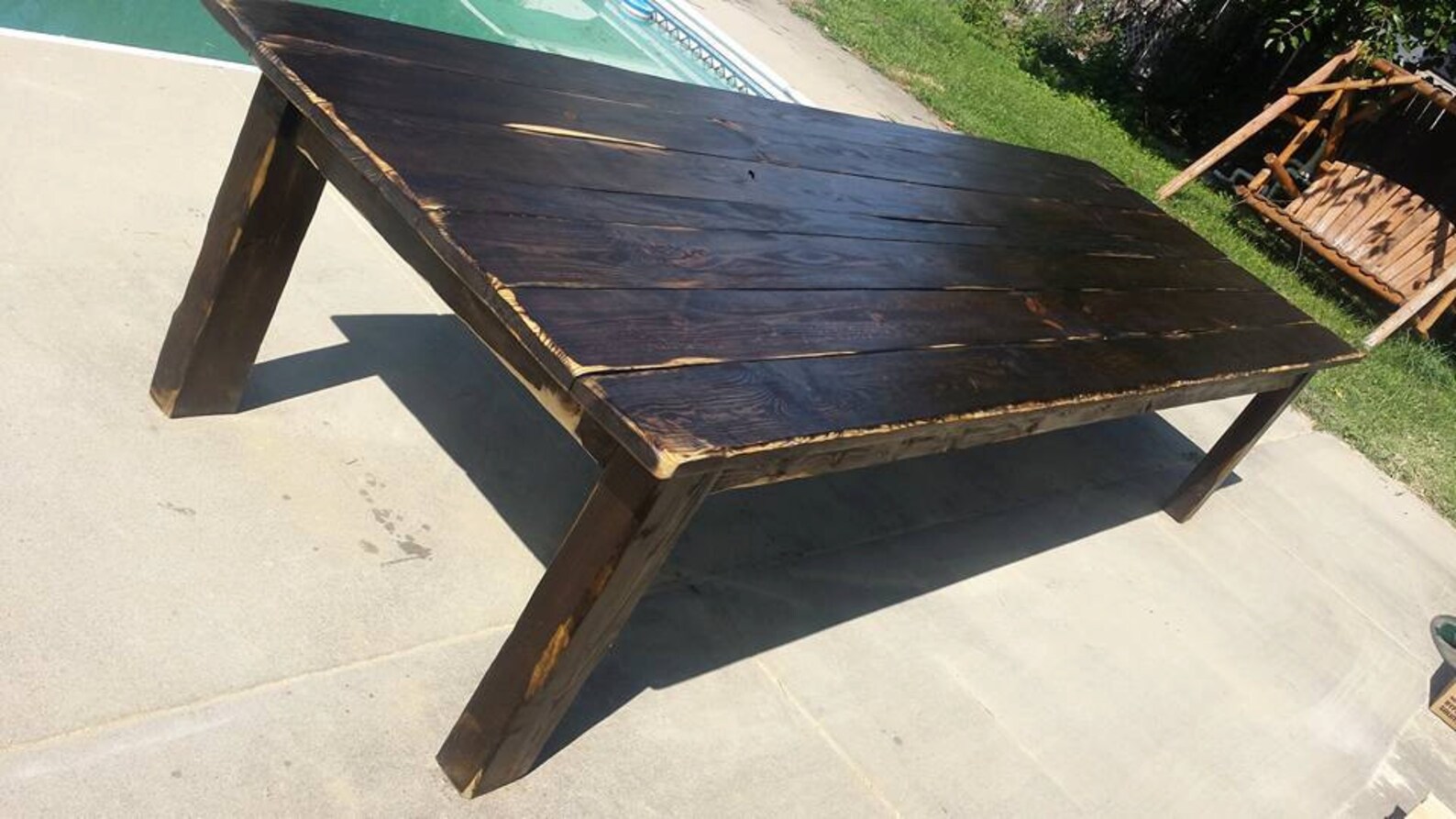 RUSTIC 12-foot FARMHOUSE TABLE Large Farm House Kitchen Dark | Etsy