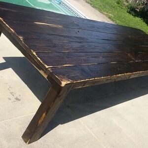 RUSTIC 12-foot FARMHOUSE TABLE Large Farm House Kitchen Distressed ...