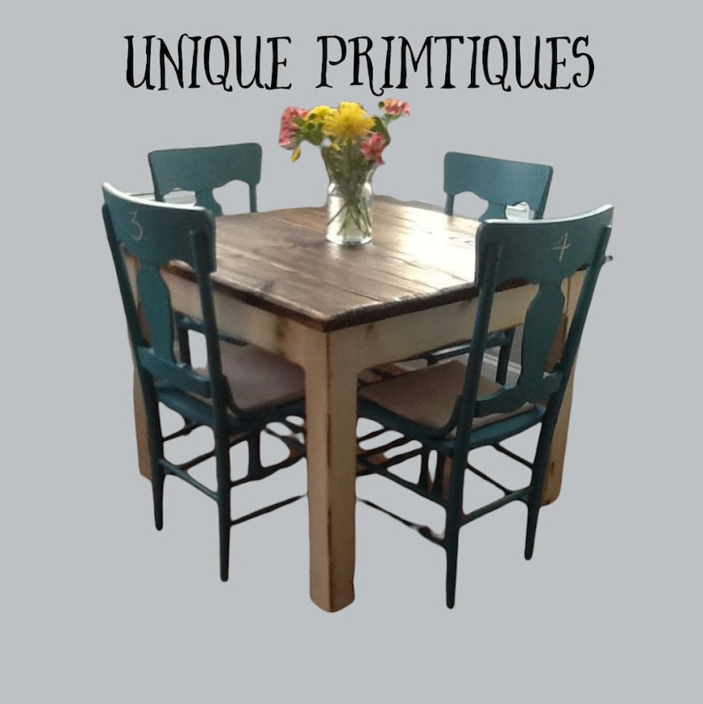 RUSTIC FARMHOUSE TABLE Small Kitchen Dining Farm House Reclaimed Wood ...