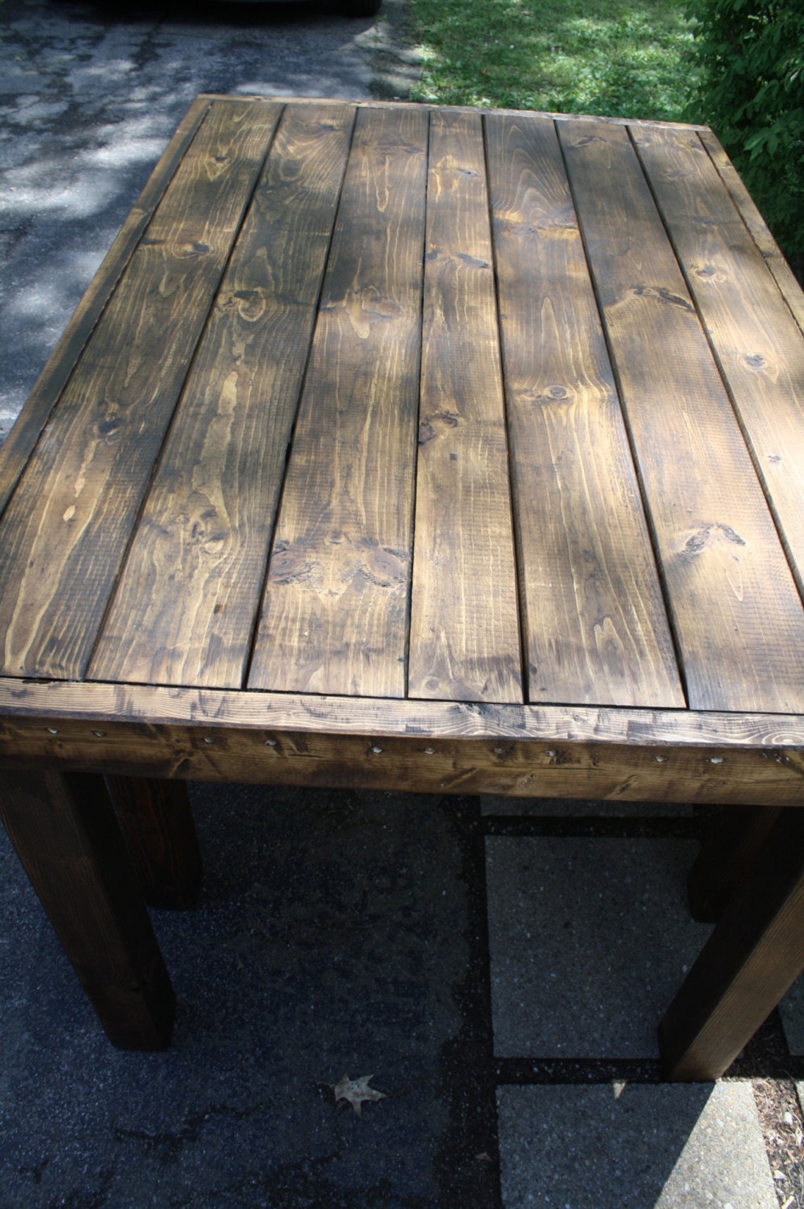 RUSTIC PUB TABLE Beautiful Primitive Dark Walnut Tall Kitchen - Etsy