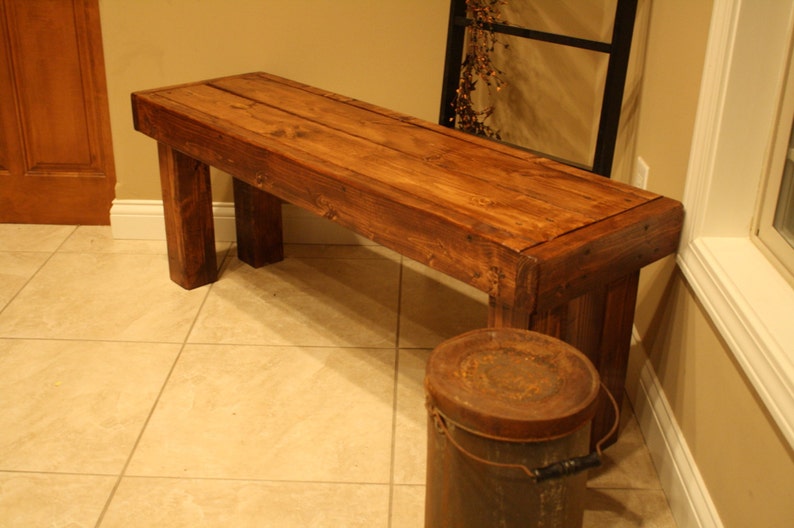 RUSTIC WOOD BENCH American Walnut 14x54x18h Custom Sizes | Etsy