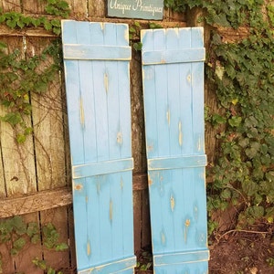 RUSTIC WOOD SHUTTERS 5-slat Country Barn Display Indoor Outdoor 12-1 ...