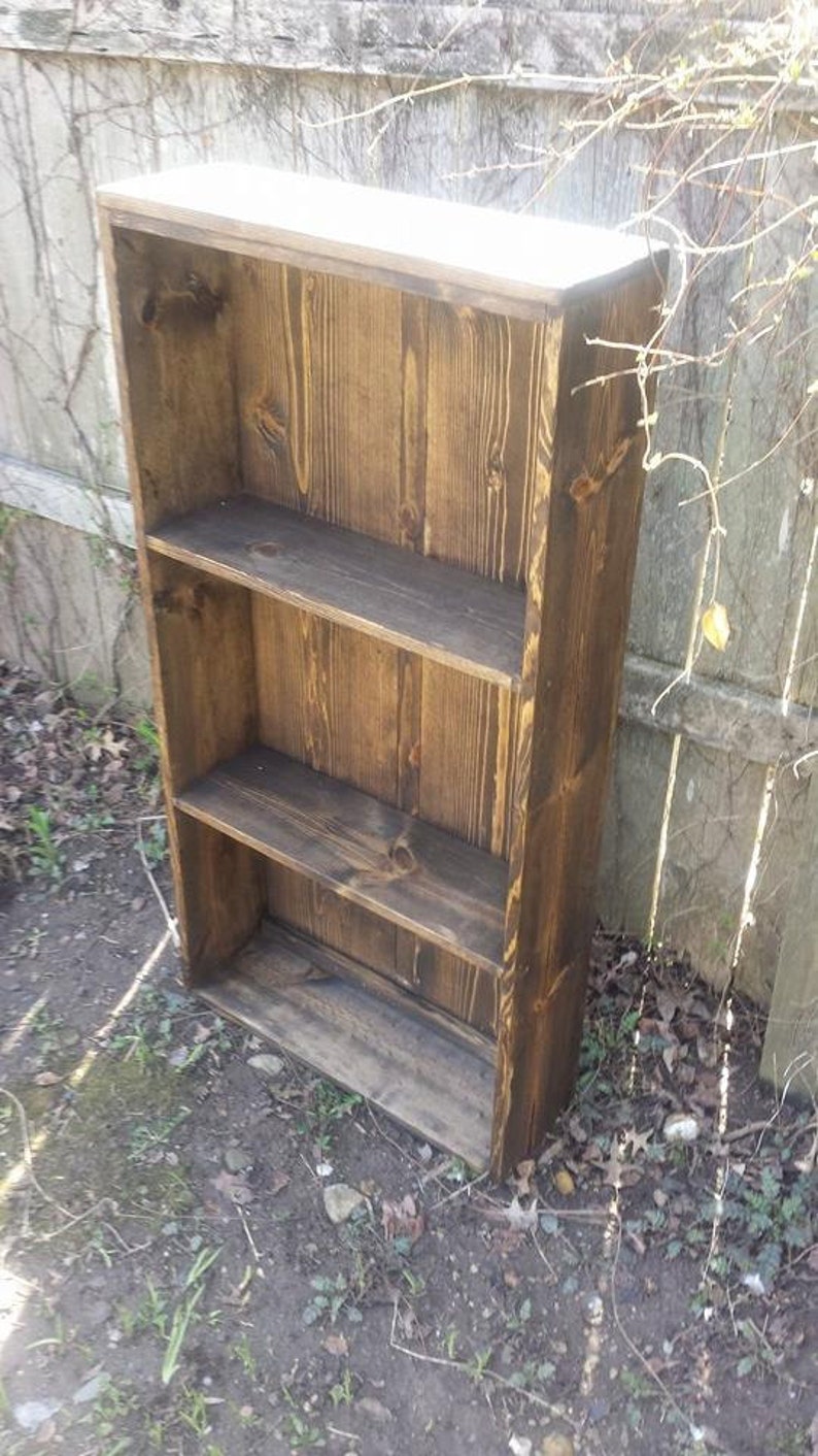 RUSTIC FARMHOUSE BOOKCASE Dark Walnut Reclaimed Wood Book - Etsy