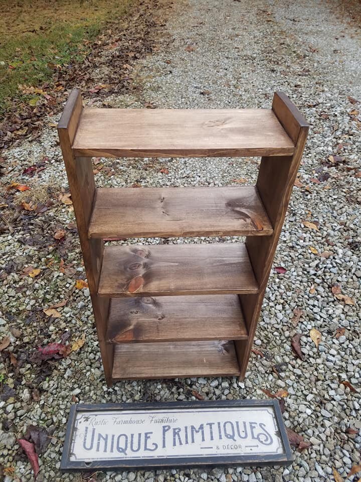 RUSTIC FARMHOUSE LADDER Bookcase Farm House Shelving Reclaimed Wood ...