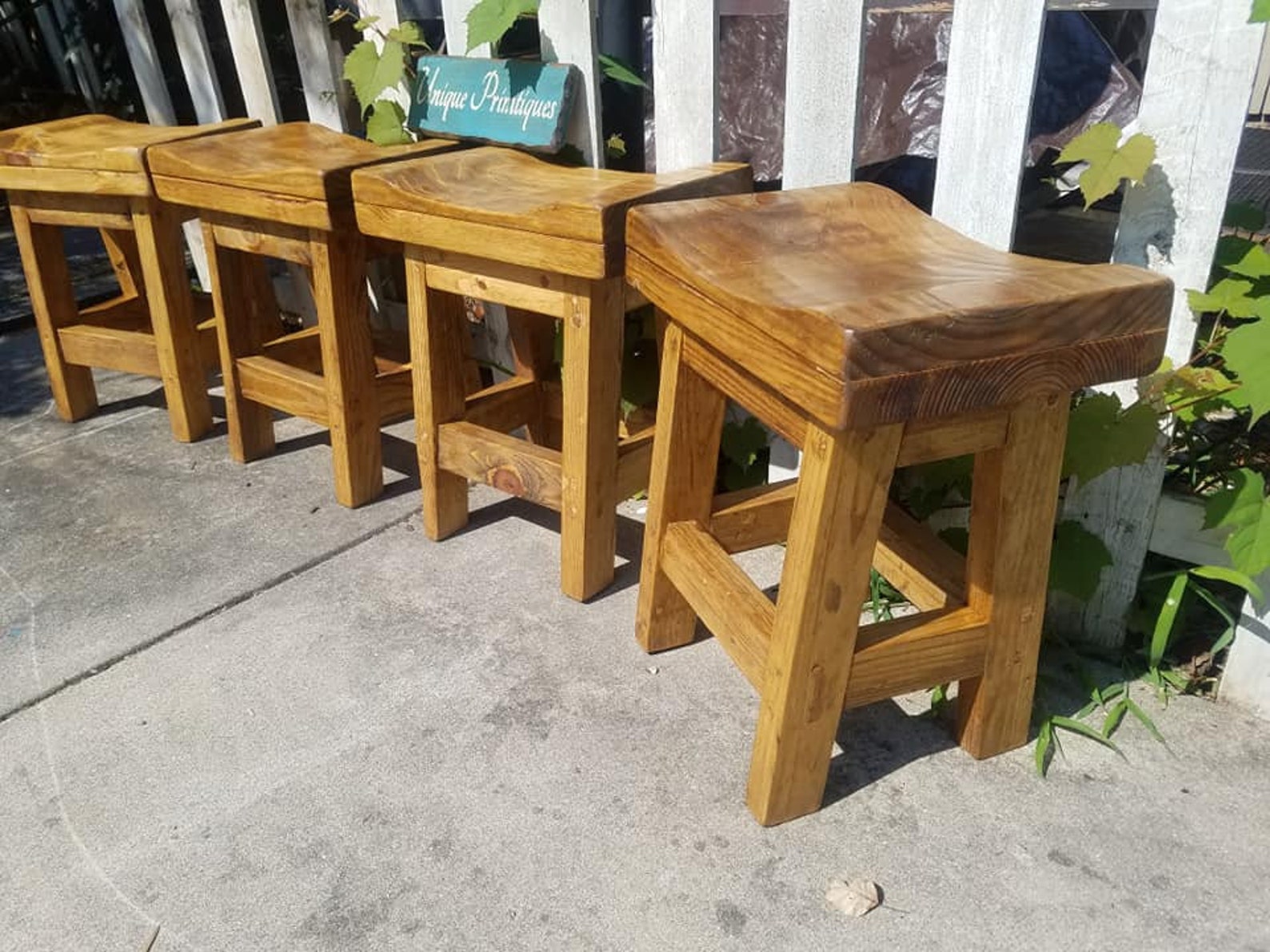 FARMHOUSE BAR STOOL Rustic Farm House Kitchen Tall or Short Reclaimed ...