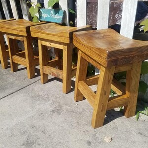 FARMHOUSE BAR STOOL Rustic Farm House Kitchen Tall or Short Reclaimed ...