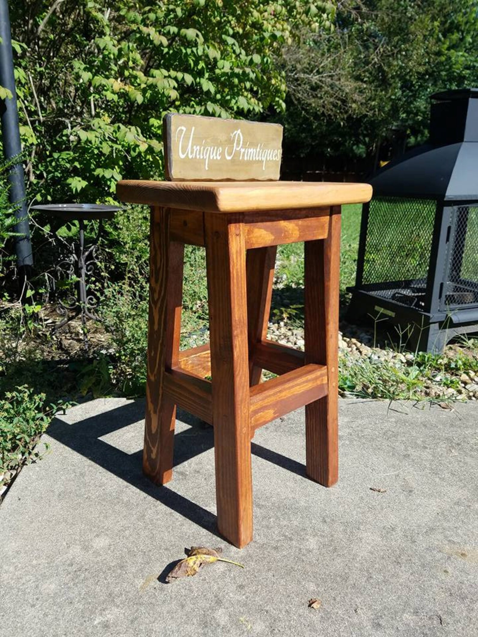 RUSTIC FARMHOUSE BAR Stool Farm House Kitchen American Walnut Cherry ...