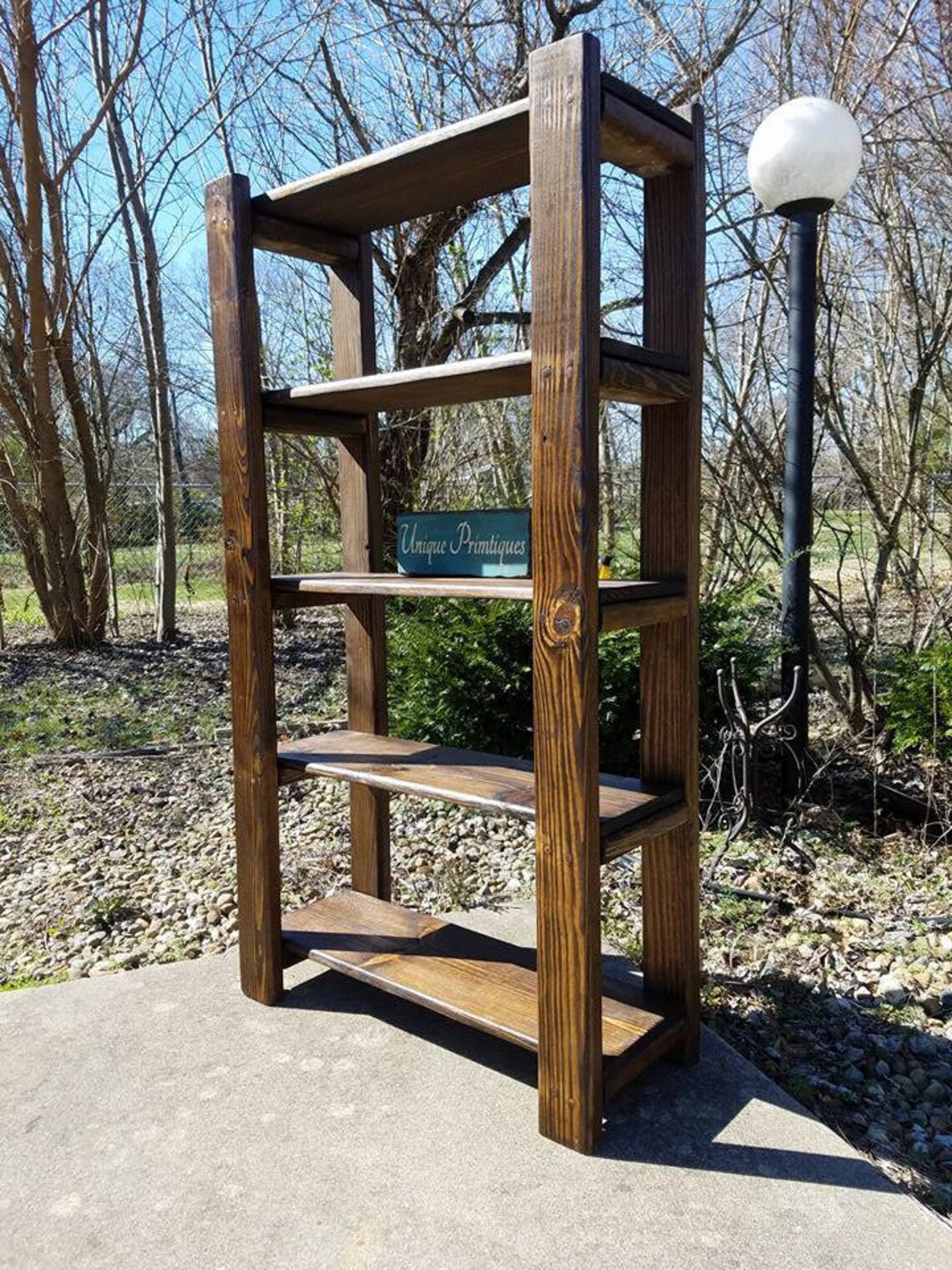 RUSTIC BOOKCASE TALL Reclaimed Wood Display Ladder End | Etsy
