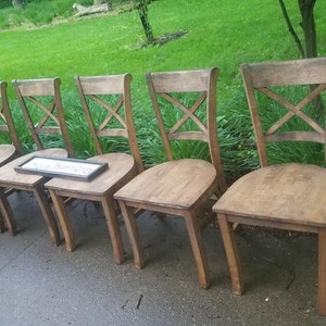 Beautiful Rustic Wood Malaysian Oak CHAIR Solid Wood X-back Style ...