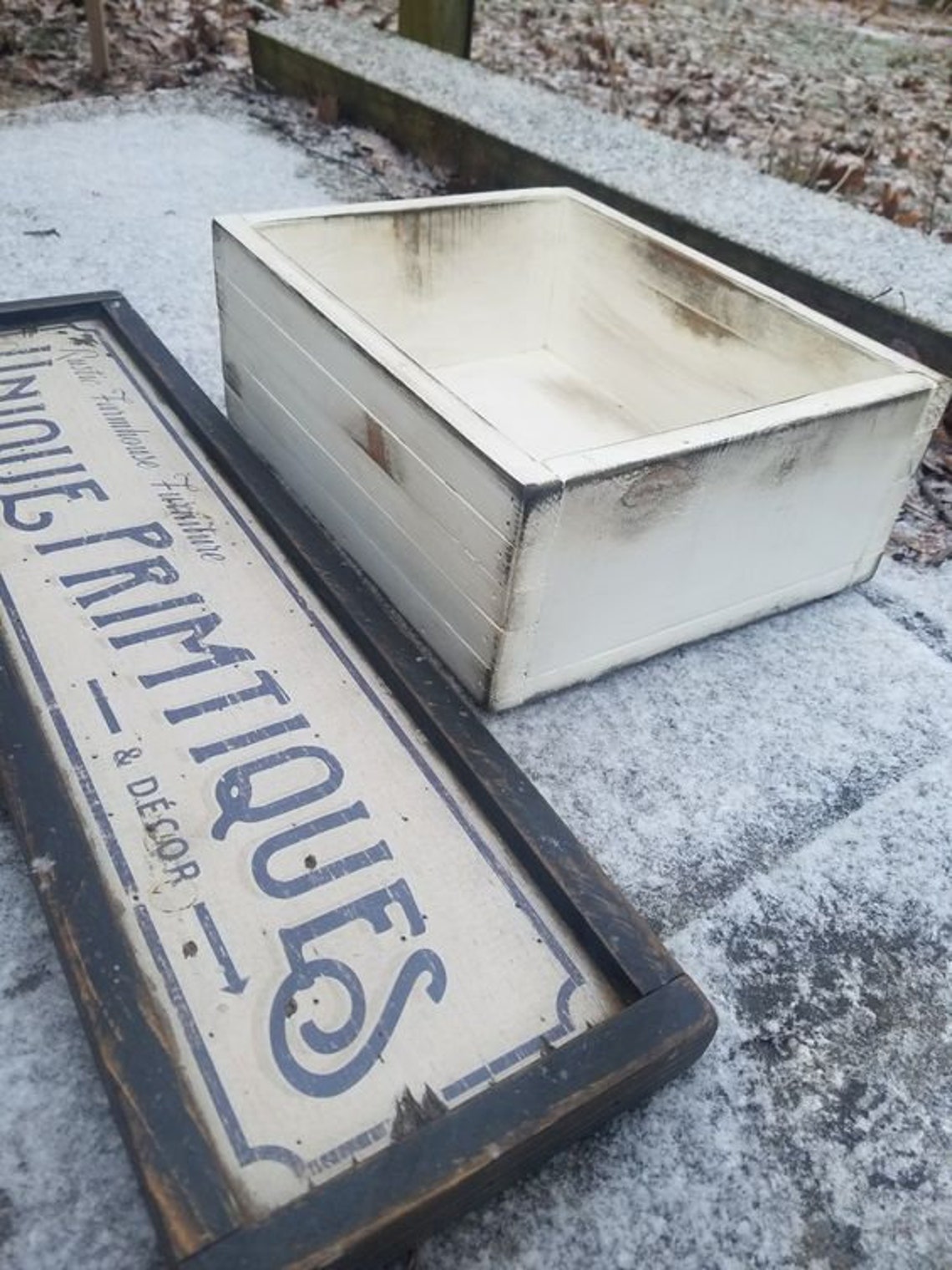 Rustic FARMHOUSE BOX CRATE Reclaimed Wood Bathroom Kitchen | Etsy