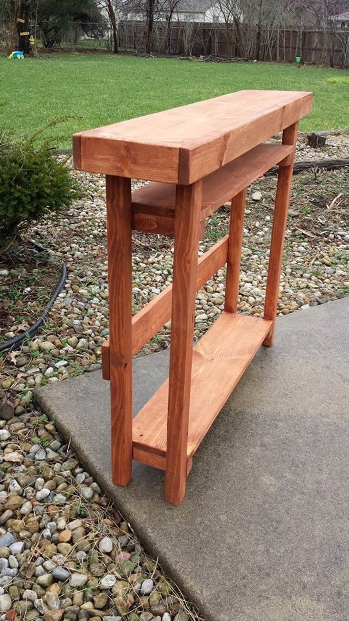 Rustic Primitive SOFA Hall Console Accent Table Bookshelf | Etsy