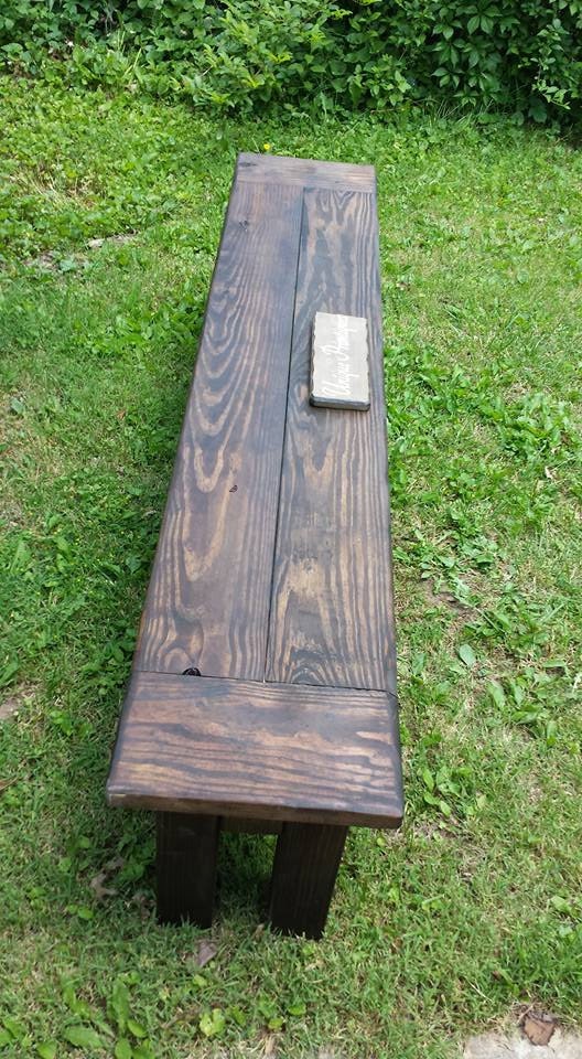 RUSTIC FARMHOUSE BENCH Cross-plank Farm House 14x77x19 Dark | Etsy