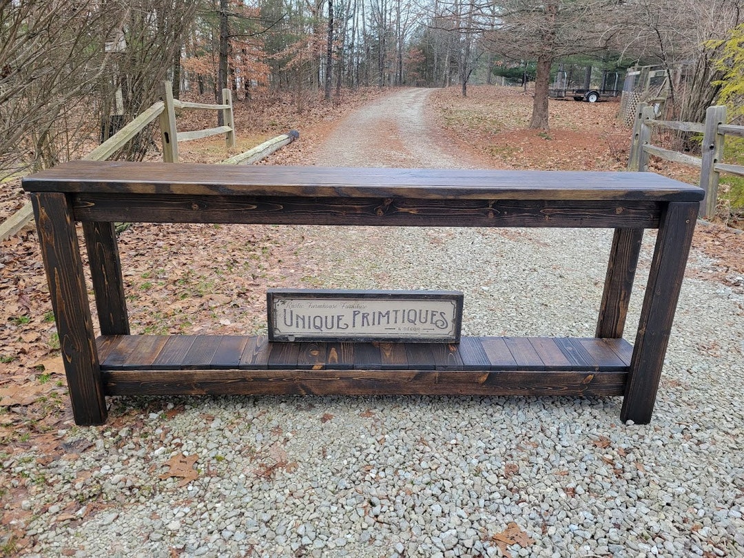 Entryway Hall CONSOLE Table RUSTIC WOOD Sofa Tv Stand Shelving Accent ...