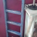 RUSTIC WOOD LADDER Primitive Distressed Blue Home Wall Decor 11" W X33 ...