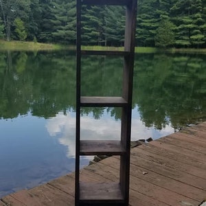 RUSTIC FARMHOUSE LADDER Bookcase Farm House Shelving Reclaimed Wood ...