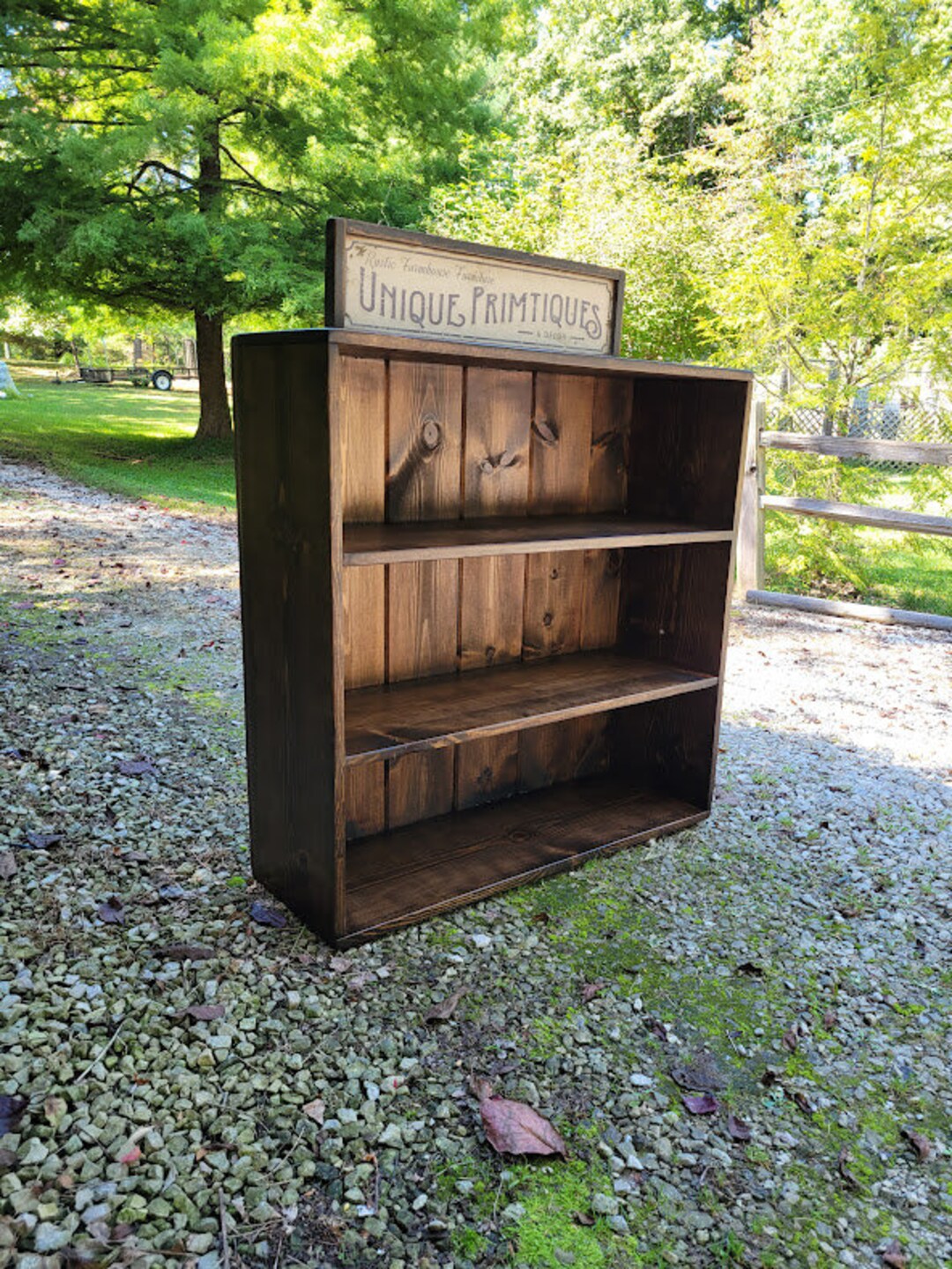 RUSTIC FARMHOUSE BOOKCASE Farm House Country Cabin Shelving Reclaimed ...
