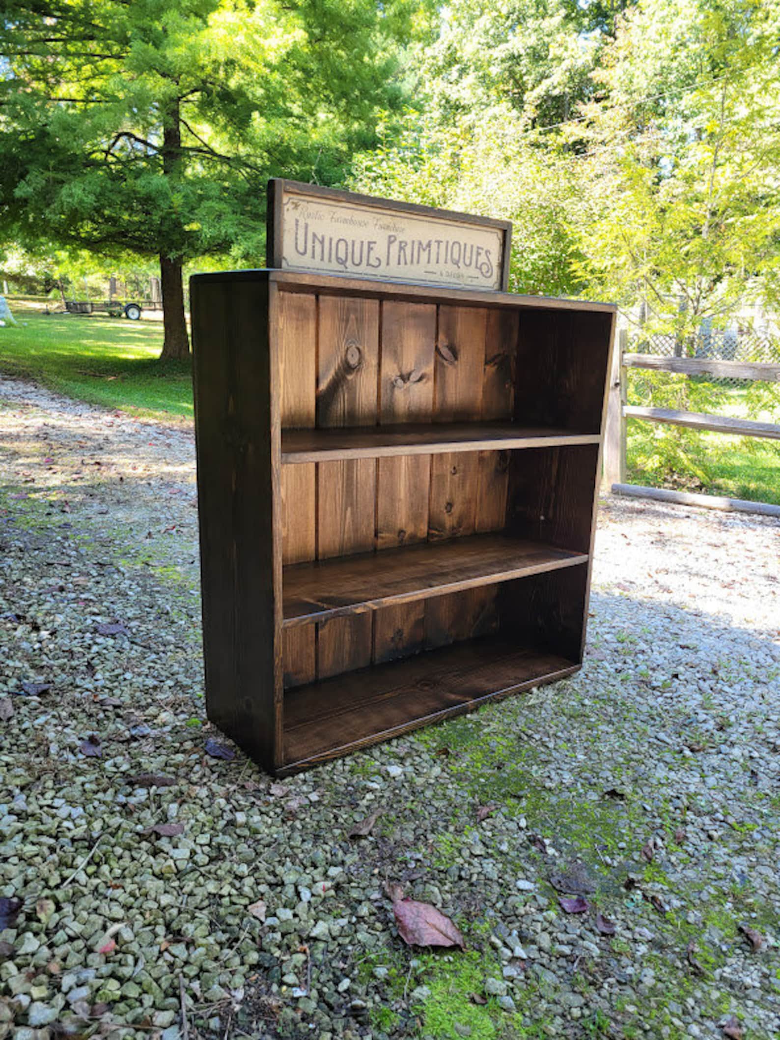 RUSTIC FARMHOUSE BOOKCASE Farm House Country Cabin Shelving Reclaimed ...