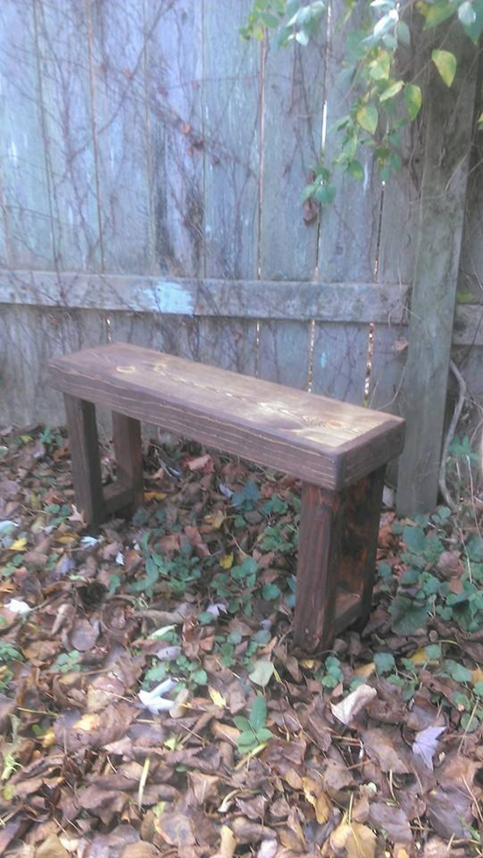 RUSTIC WOOD BENCH Indoor Outdoor Dark Walnut Light Weight - Etsy